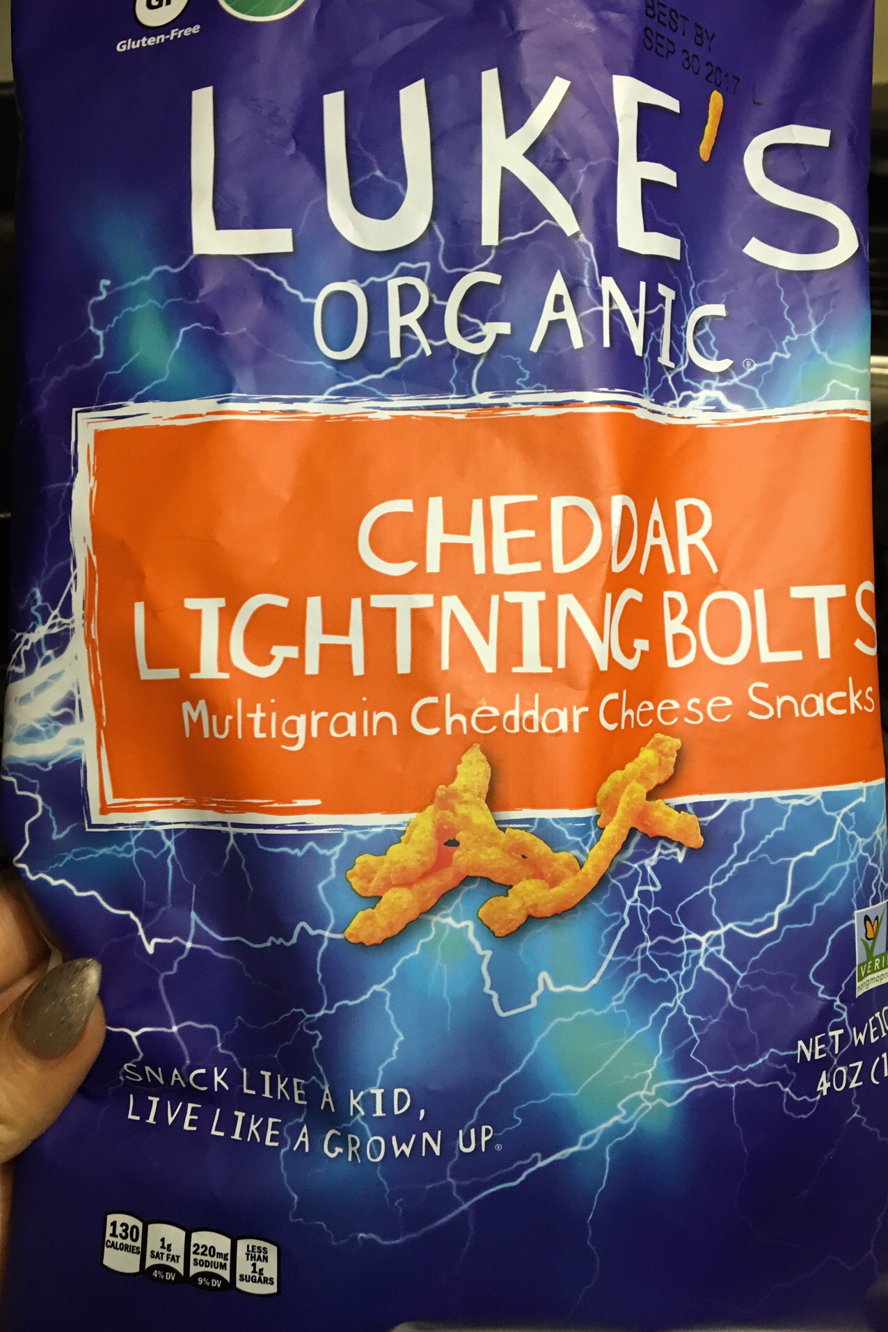 Goodbye Cheeto’s! Hello Luke’s Organic Lightening Bolts! – Skinny Fat Girl